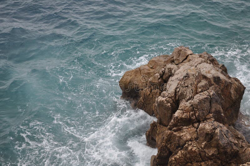 Rocky coast and waves. stock image. Image of blue, waves - 132338401
