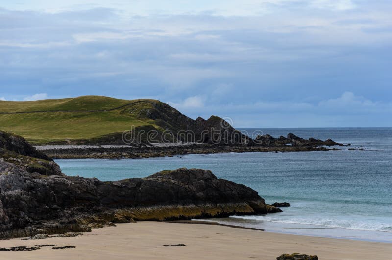 Rocky Coastline with Sandy Beaches Stock Image - Image of seashore ...