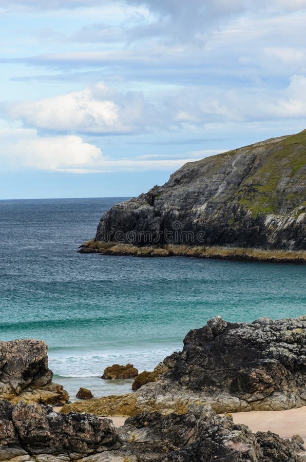 Rocky Coastline with Sandy Beaches Stock Photo - Image of vacation ...