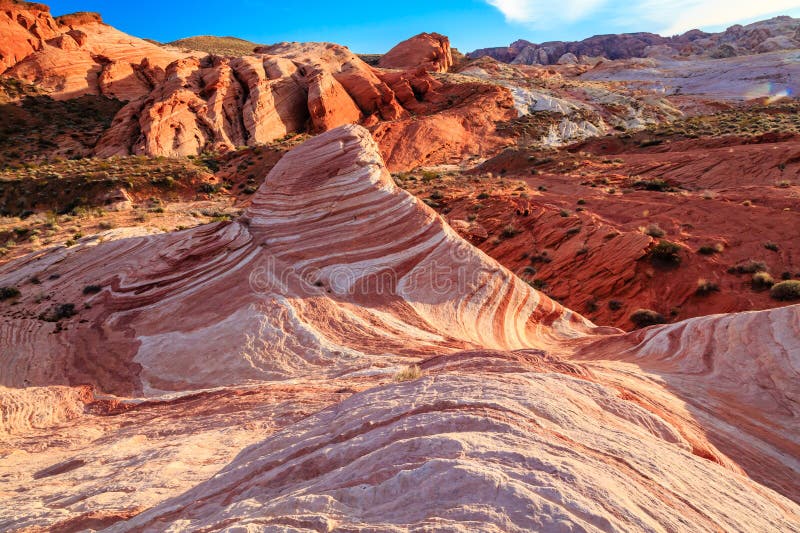 A Rocky Desert Landscape with a Large Rock Formation Stock Photo ...