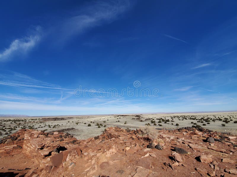 Rocky Desert Landscape Under a Clear Blue Sky Stock Photo - Image of ...