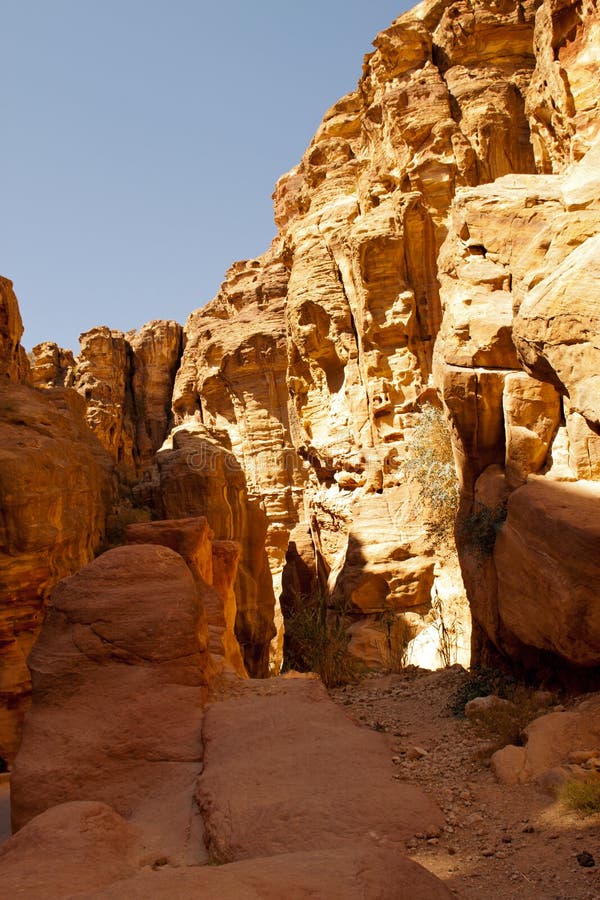 Rocky Desert of Southern Jordan Stock Image - Image of orange, lonely ...