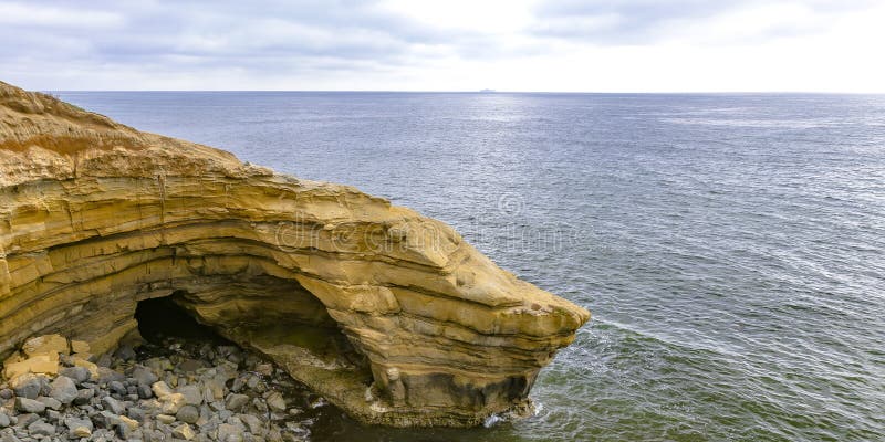 Rocky Edge of Sunset Cliffs and Pacific Ocean Stock Photo - Image of ...