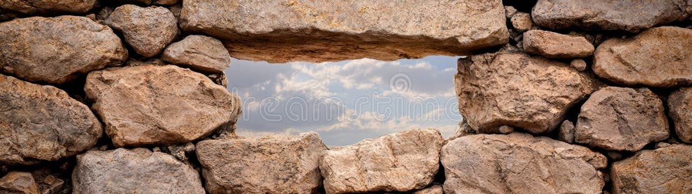 Rocky Frame with Cloudy Sky Stock Illustration - Illustration of frame ...