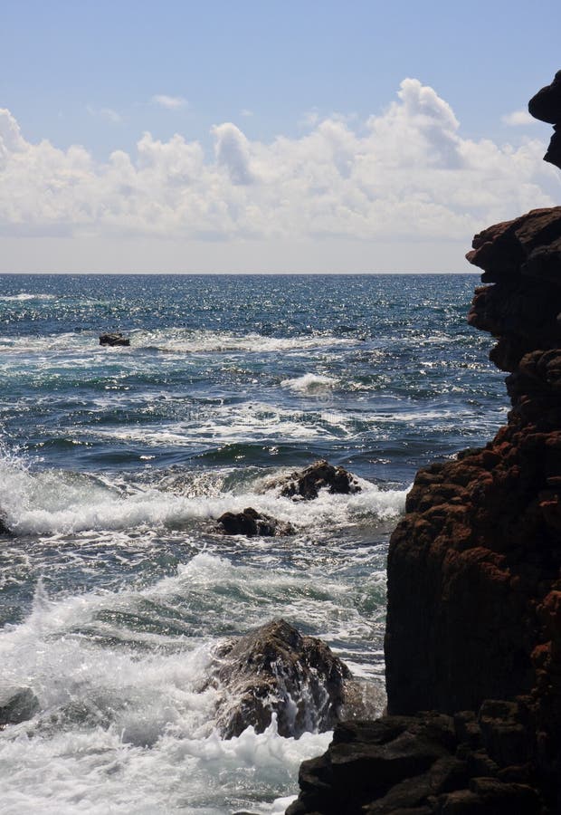 Rocky Headland and Raging Ocean Stock Image - Image of beach, pacific ...