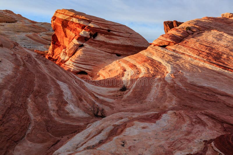 A Rocky Hillside with a Red and White Color Pattern Stock Image - Image ...
