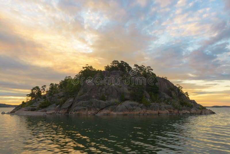 Rocky island stock photo. Image of july, night, europe - 56992194