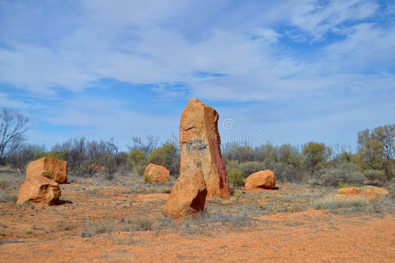 Rocky Land Forms by the Stuart Highway in Central Australia Stock Image ...