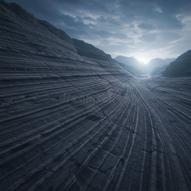 Rocky Landscape with Dramatic Stratified Formations Stretching into the ...