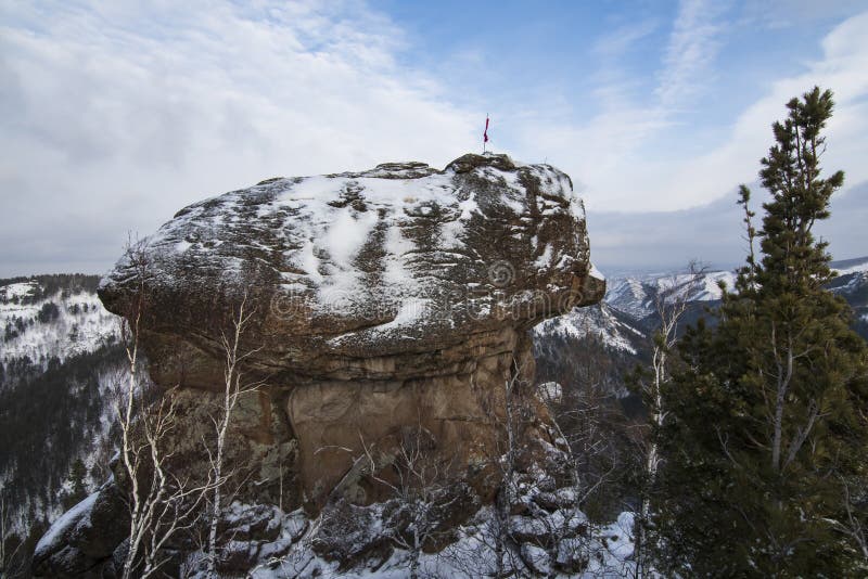 A Rocky Ledge in the Forest Stock Photo - Image of forest, mountain ...
