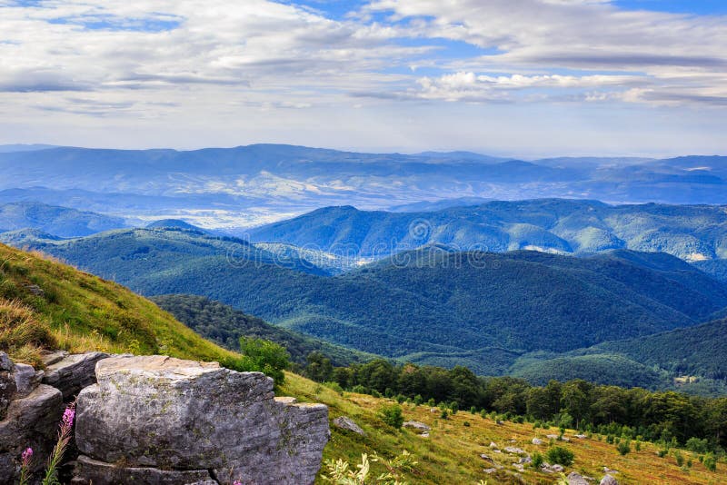 Rocky Ledge on the Hillside. Horizontal Stock Photo - Image of boulder ...