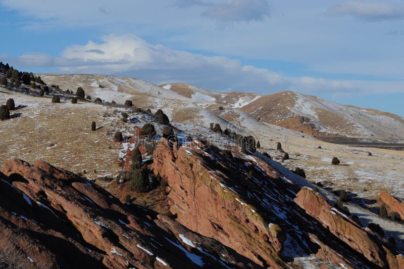 Rocky Mountain Foothills in Snow Stock Image - Image of winter, erosion ...