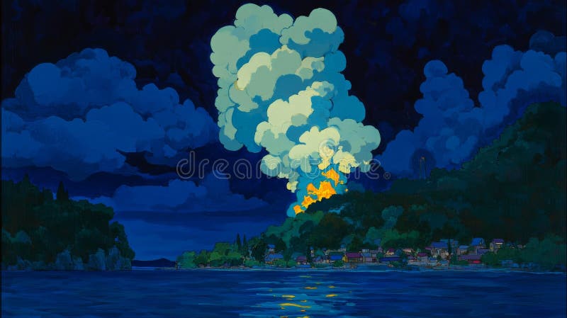 A Rocky Mountain Landscape Rendered in Dramatic Anime Style, Showcasing ...