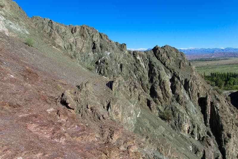 Rocky Mountain Slope In A Desert Stock Photo - Image of wilderness ...