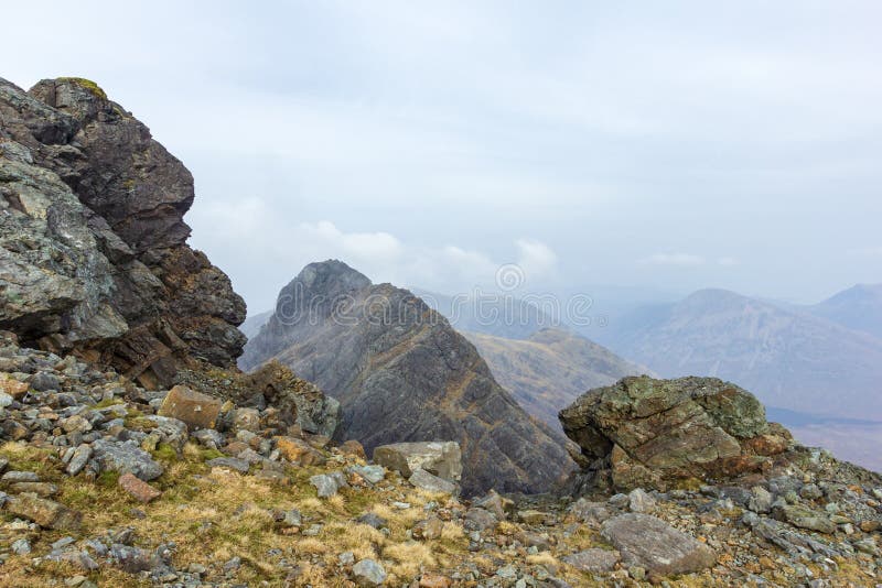 A Far Away Mountain View with White Altitude Clouds Stock Photo - Image ...
