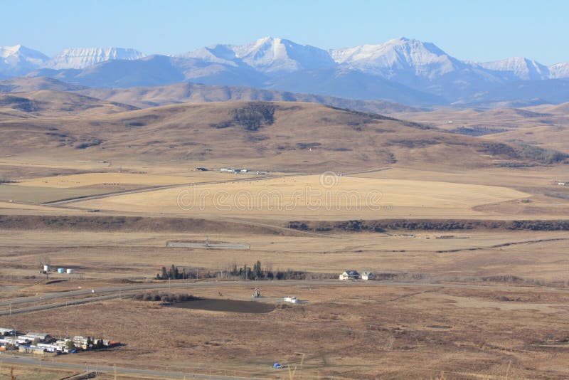 Rocky Mountains and Foothills Stock Photo - Image of fields, plains ...
