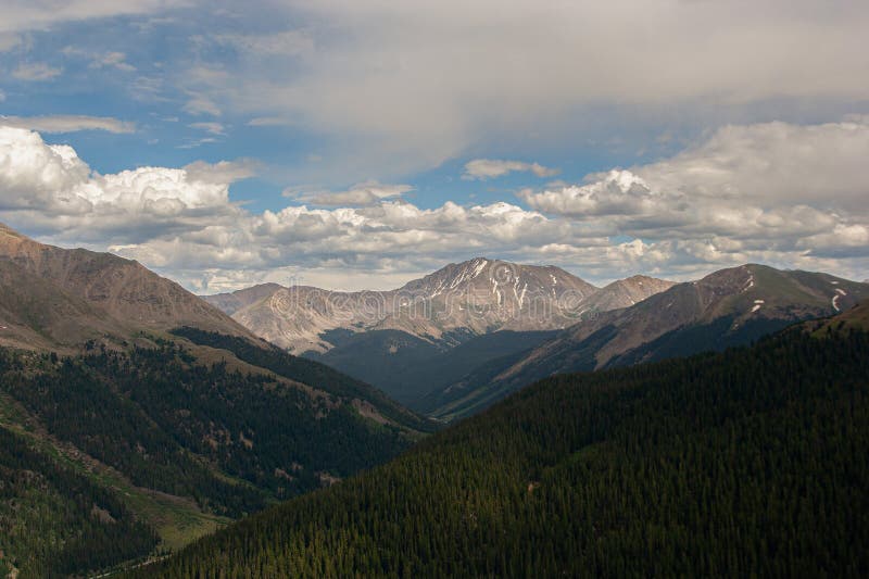 Mountain Summit in the Rocky Mountains with Alpine Forest Stock Photo ...