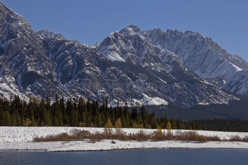 Rocky Mountains Winter Fall Stock Image - Image of fall, splendor ...