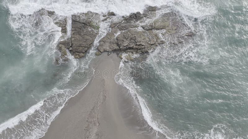 Rocky Ocean Waves. Sunset Ocean Beach Stock Video - Video of seascape ...