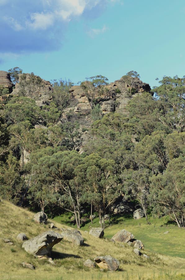 A Rocky Outcrop in the Australian Countryside Stock Image - Image of ...