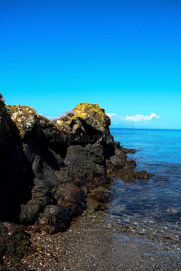 Rocky Outcrop at a Coastal Beach Location Stock Image - Image of ...