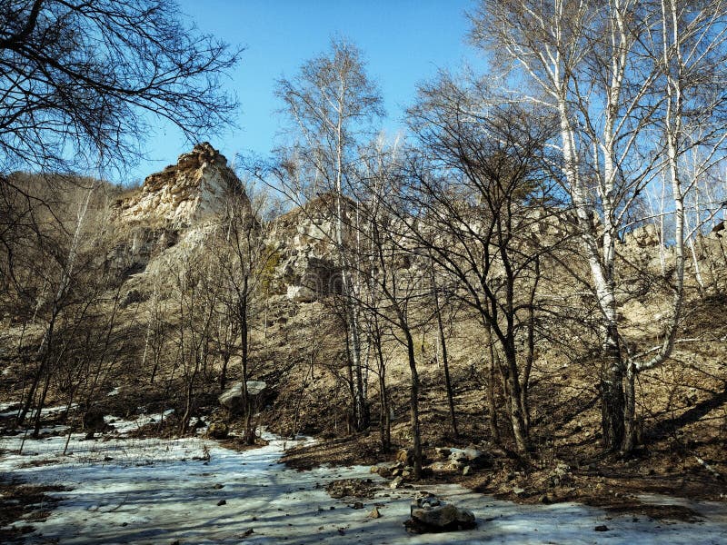 Climbing Camel Mountain in the Zhiguli Nature Reserve Stock Image ...