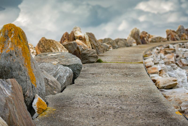 Rocky Path To Clouds in Norway, Europe. Stock Image - Image of rock ...