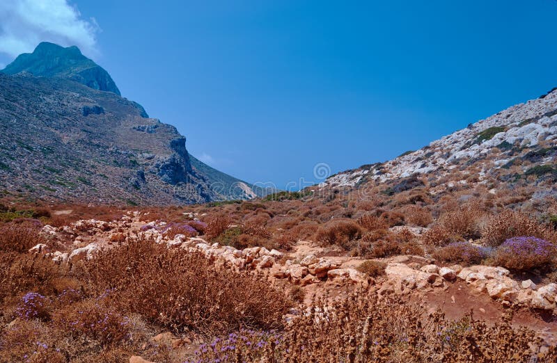Rocky Peak in the Mountains on the Island of Crete Stock Photo - Image ...