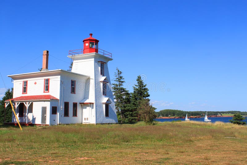 Rocky Point Lighthouse P.E.I Stock Image - Image of architecture ...