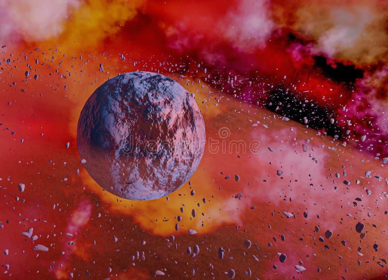 Rocky red planet stock illustration. Illustration of night - 209702507