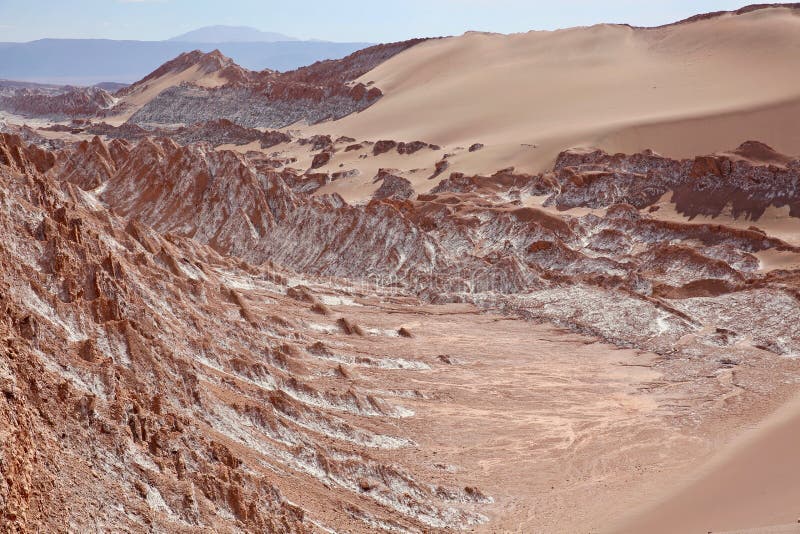 Rocky, Remote Salt Flat Terrain in Chile`s Atacama Desert Stock Photo ...