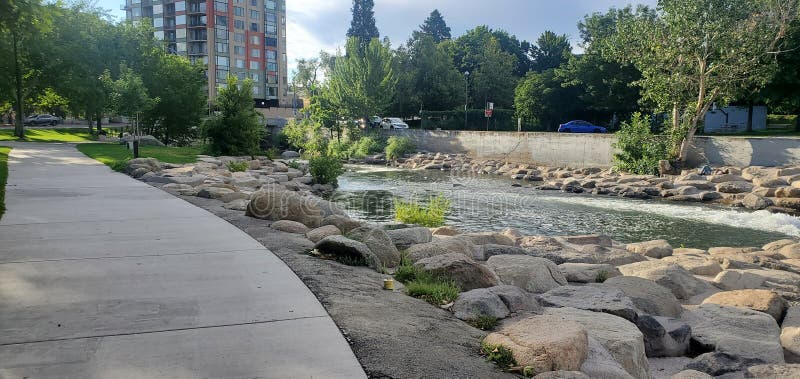 Rocky reno riverside stock image. Image of riverside - 291613687