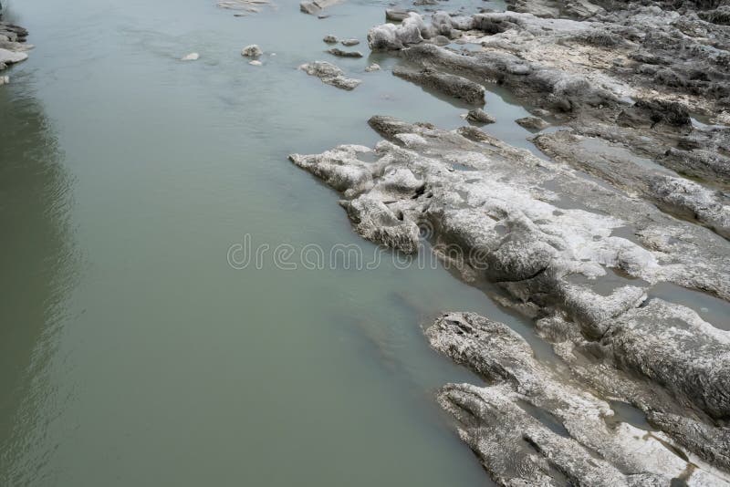 Stone Bank of the River. Mountain Breed. Mountainous Area Stock Photo ...