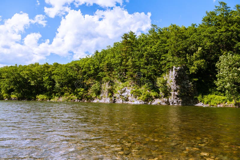Rocky river bank. stock image. Image of rock, stream - 32956845