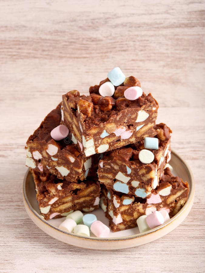 Rocky Road with Mini Marshmallow Stock Photo - Image of road, breakfast ...