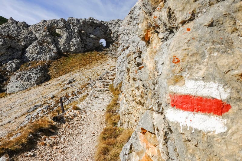 Rocky Round Passage on a Hiking Path during Hiking Stock Image - Image ...