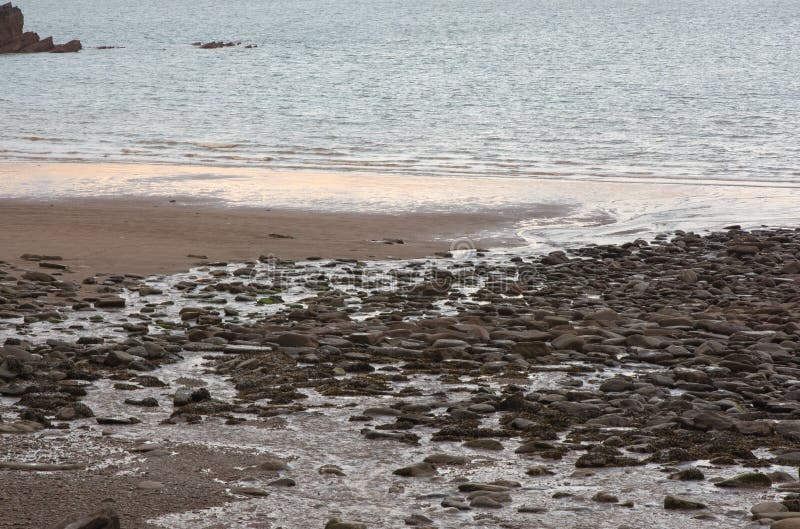 Rocky and Sandy Beach in Devon, England Stock Photo - Image of ocean ...