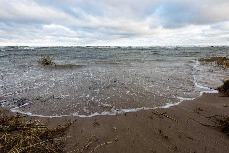 Rocky Sea Beach with Wide Angle Perspective Stock Image - Image of ...