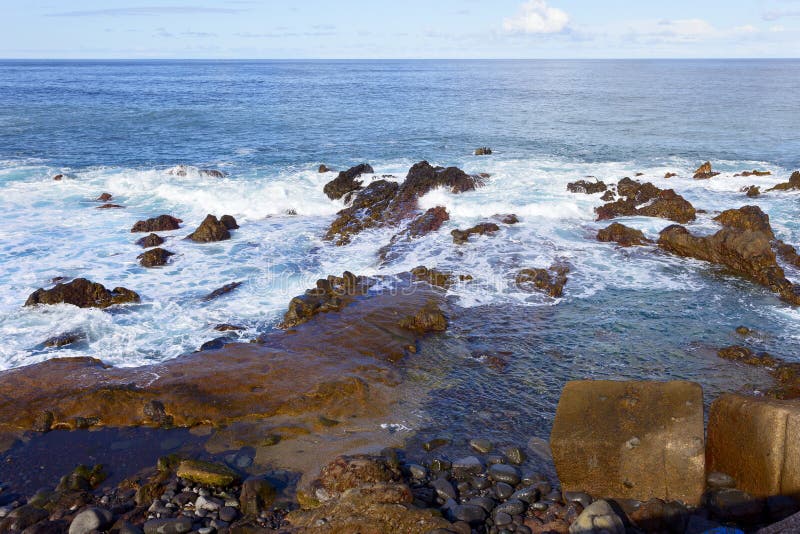 Rocky sea coast stock image. Image of cruz, tenerife - 29155655