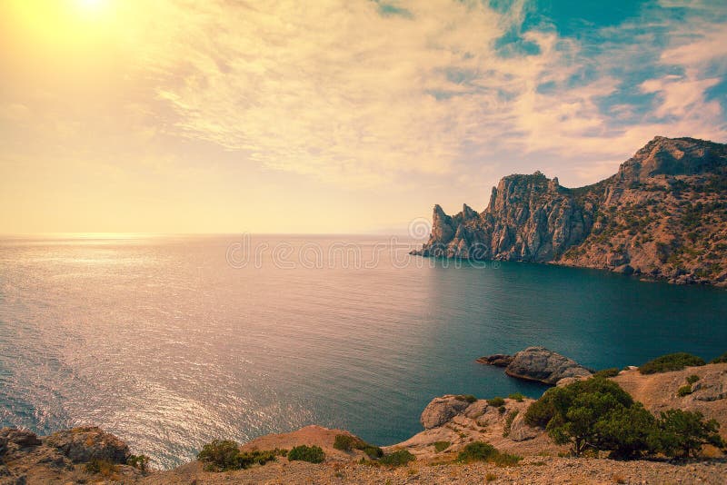 Rocky sea coast stock photo. Image of beautiful, island - 92556592