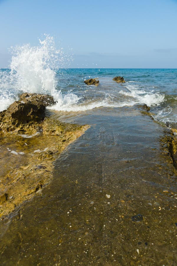 Rocky sea shore. stock photo. Image of tropical, backgrounds - 44901982