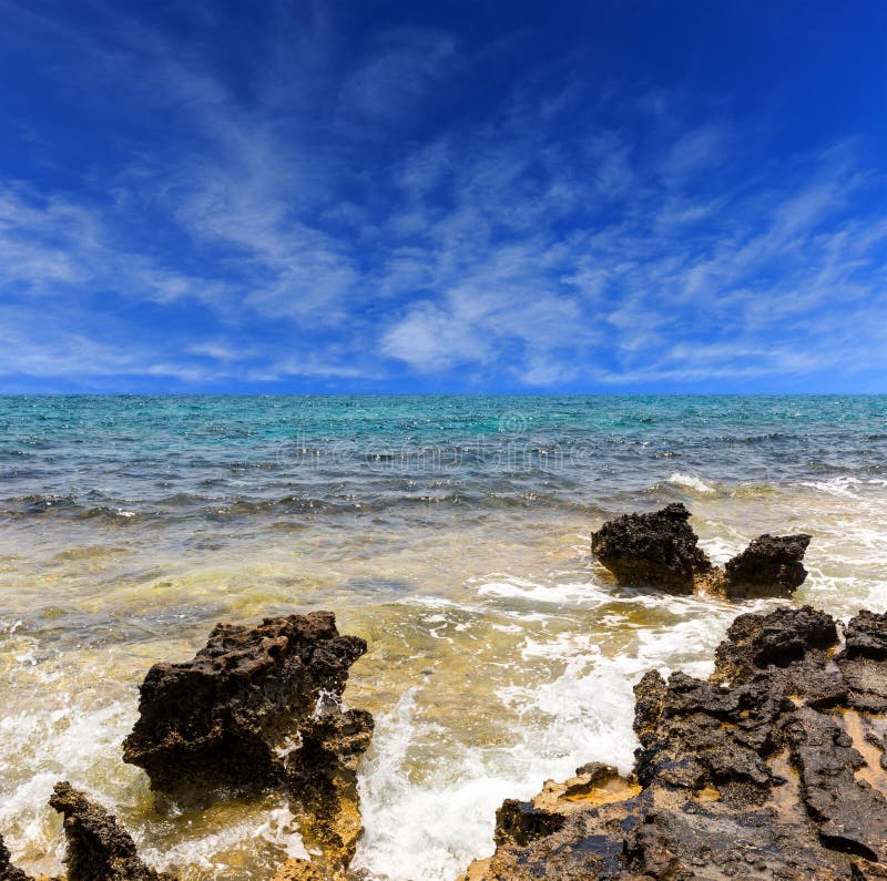 Rocky sea shore stock photo. Image of scene, travel, nature - 76332376