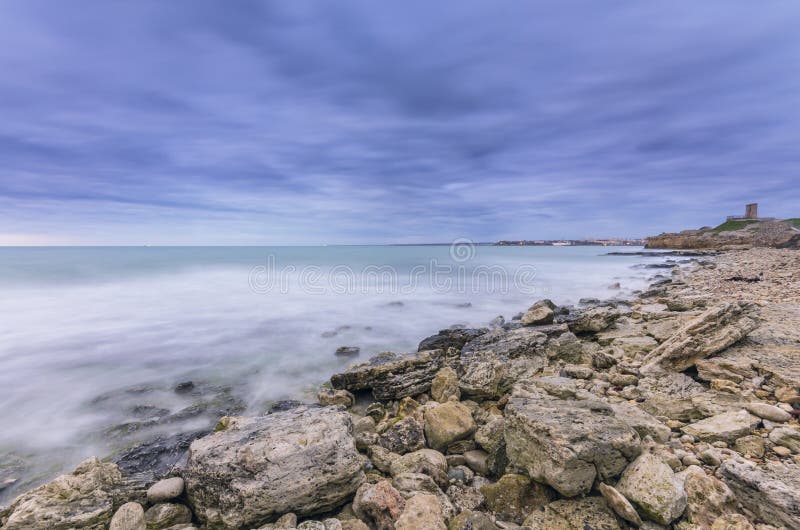 The rocky seacost stock image. Image of sand, beach, locations - 41340341
