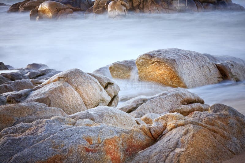 Rocky seascape stock photo. Image of rough, light, cloudy - 12520524