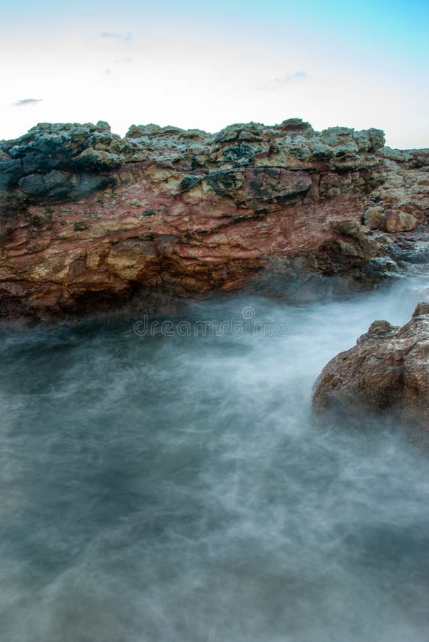 Rocky Seascape in Ras Alhad, Oman Stock Photo - Image of forest ...