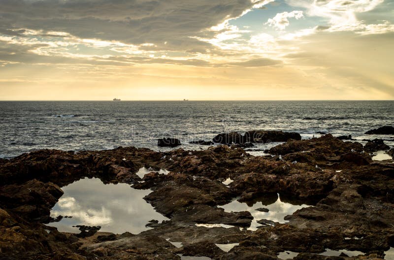Rocky Seascape before Sunset Stock Photo - Image of stone, coastline ...