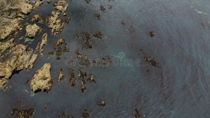 Rocky Seashore, Top View. Big Rocks in the Water Stock Photo - Image of ...