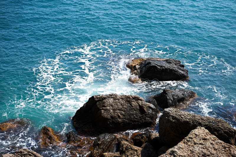 Rocky shore. Tidal bore stock image. Image of rocky - 223825599