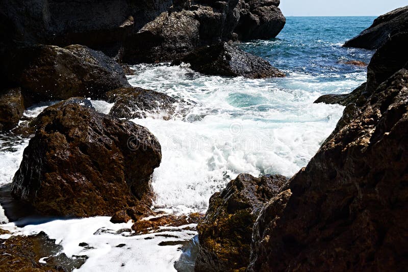 Tidal Bore. the Wave Rolls Onto the Seashore, Which is Covered with ...