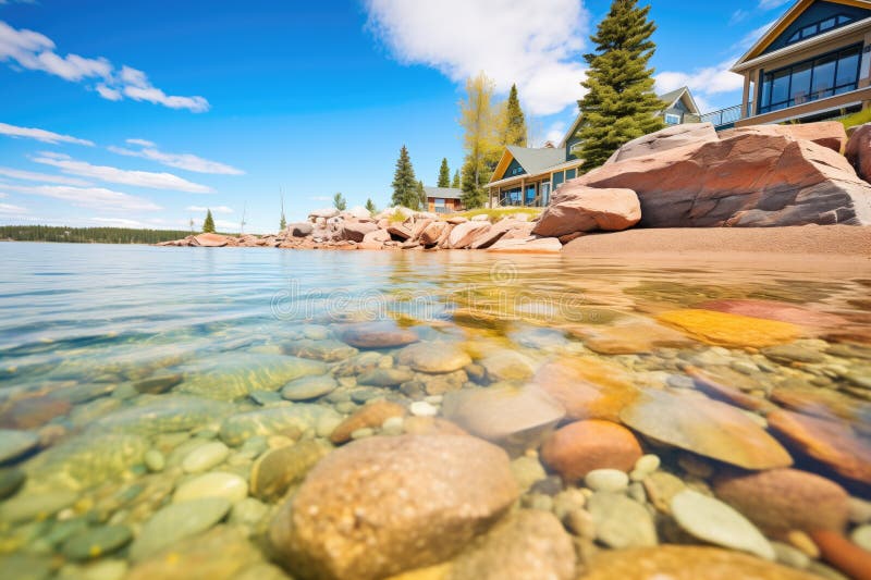 Rocky Shoreline with Clear Waters Stock Image - Image of clear, rocks ...